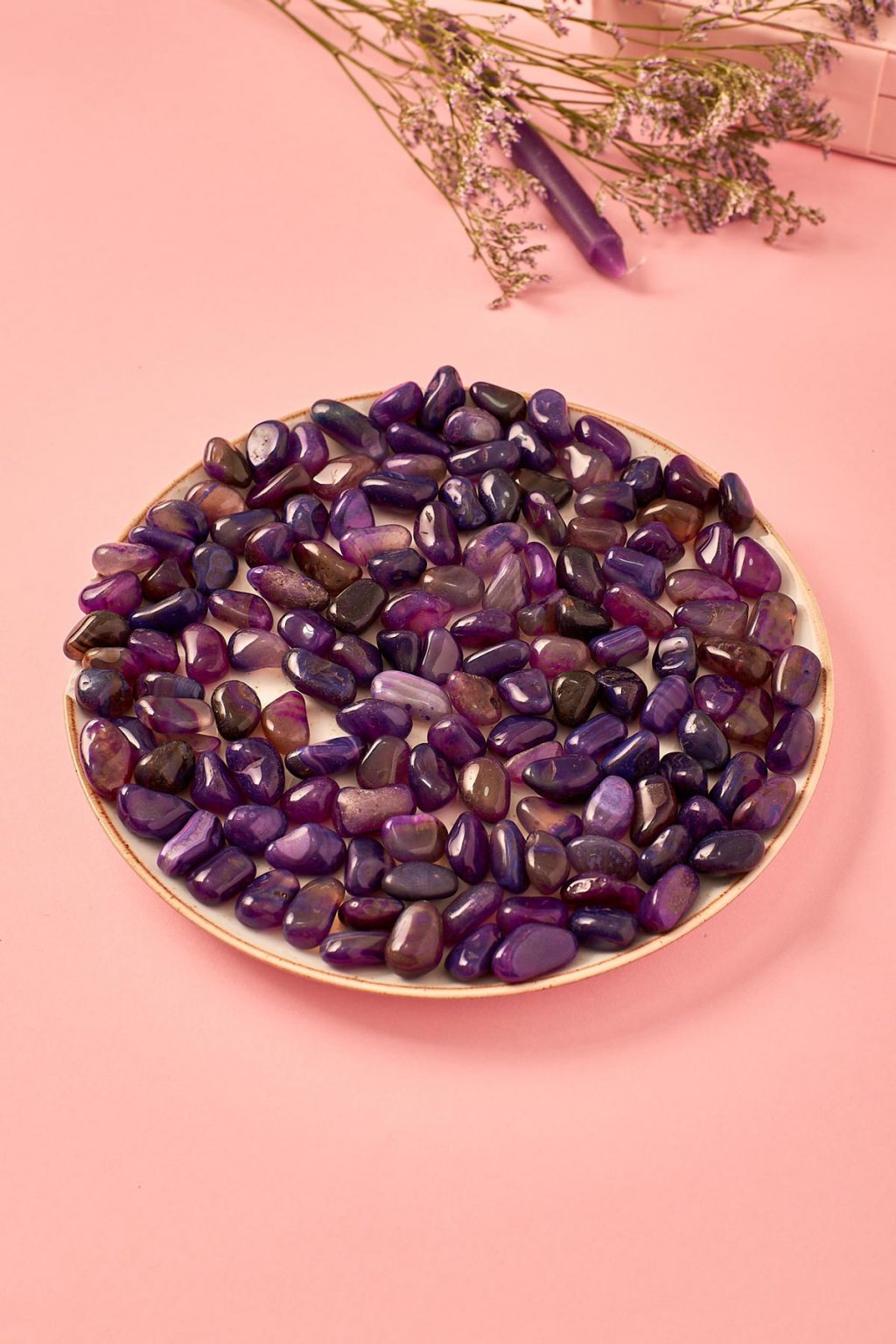 ÁGATA MORADA ROLADO - Anikua Cuarzos Naturales