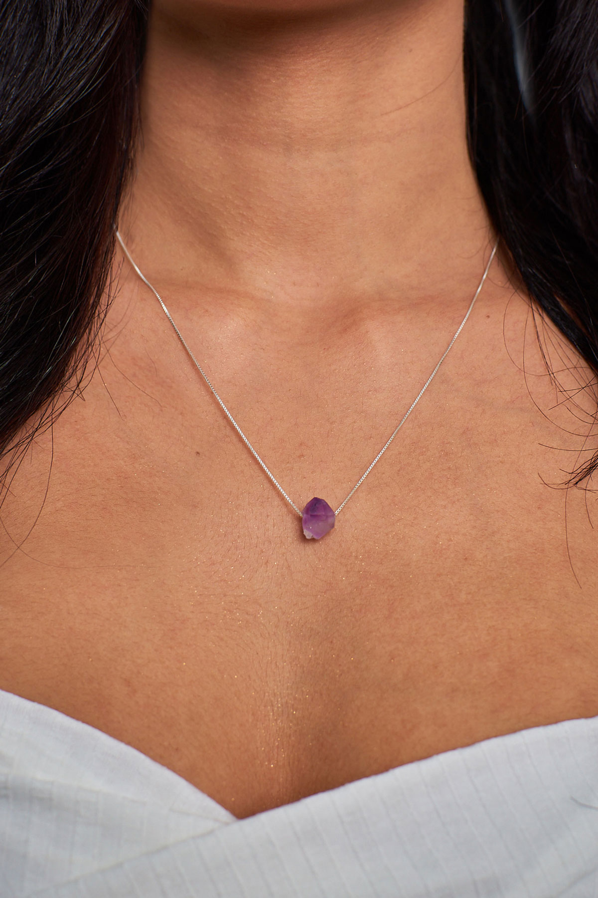 COLLAR DE AMATISTA EN PLATA – Anikua Cuarzos Naturales